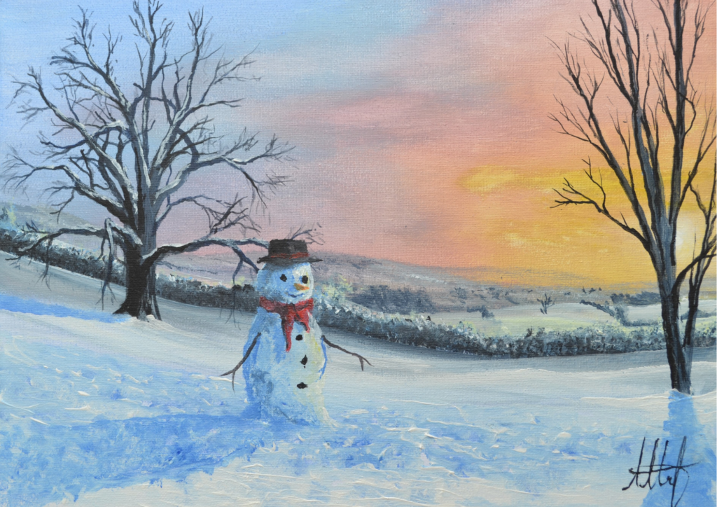 The Lonely Snowman after the children have gone indoors.